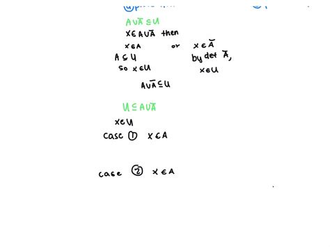 assume that a is a subset of some underlying universal set u prove the