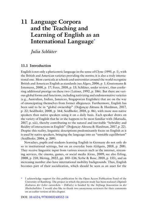 Pdf Language Corpora And The Teaching And Learning Of English As An International Language