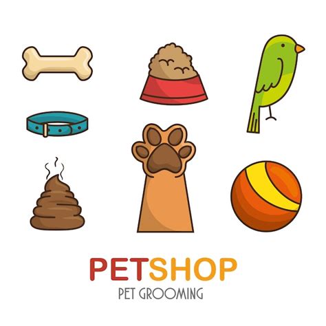 Premium Vector Pet Shop Elements Set