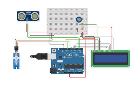 Circuit Design Arduino Sonar Tinkercad