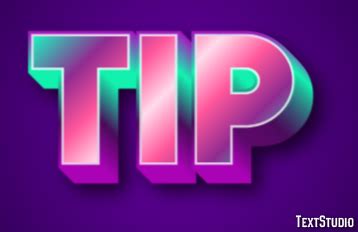 Tip Purple Green And Pink 3D Text Effect Generator