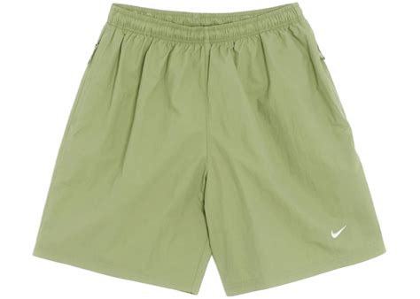Nike Solo Swoosh Woven Shorts Oil Greenwhite Mens Us