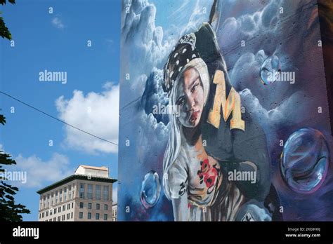Mural On A Parking Structure At The University Of Michigan Flint In