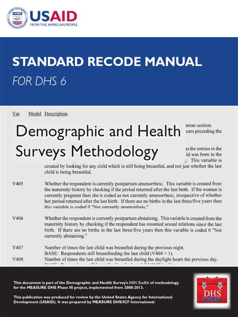 Recode6 Dhs 22march2013 Dhsg4 Pdf Survey Methodology Sampling Statistics