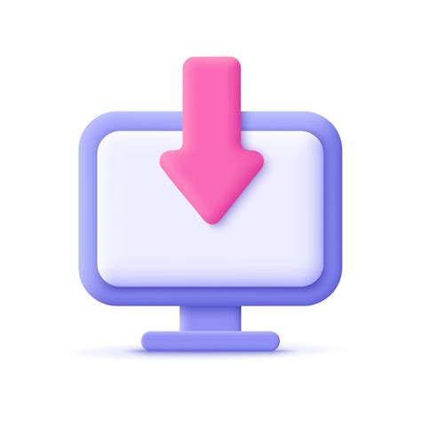 Premium Vector Computer Monitor Screen With Upload Download Arrow 3d