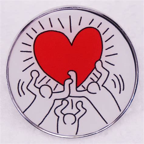 Keith Haring Dancing Heart Enamel Pin Distinct Pins