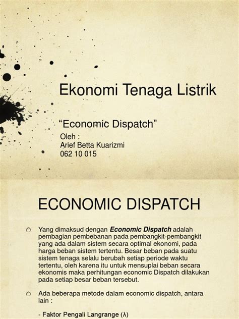 Economic Dispatch Pdf Economic Dispatch Pdf