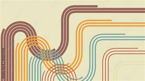 Art Retro Color Palette Drawing Lines Animated On Black Backgorund 70s Years Vintage Motion