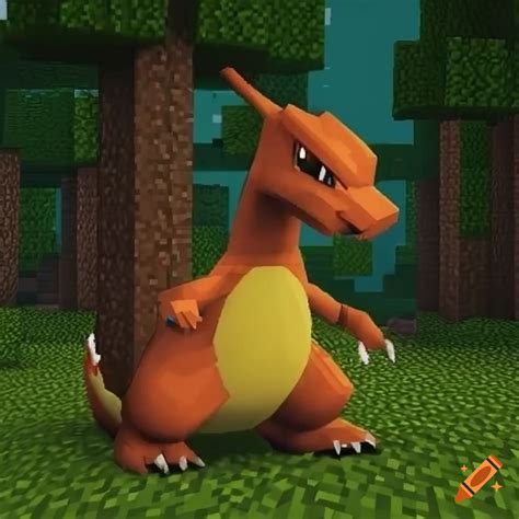 Charizard Evolution In A Minecraft Forest On Craiyon