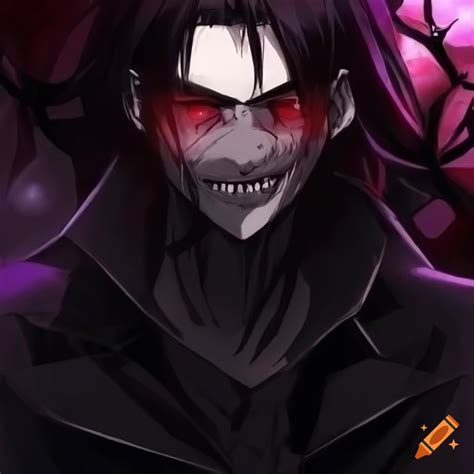 Anime Character With Dark Brown Hair And Red Eyes On Craiyon
