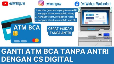 CS DIGITAL BCA GANTI KARTU ATM TANPA ANTRI GAK SAMPEK 5 MENIT JADI