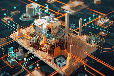 Futuristic Smart Factory Design Ai Art Stock Illustration Illustration Of Iron Industry