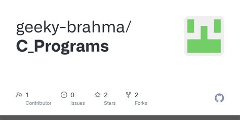 GitHub Geeky Brahma C Programs