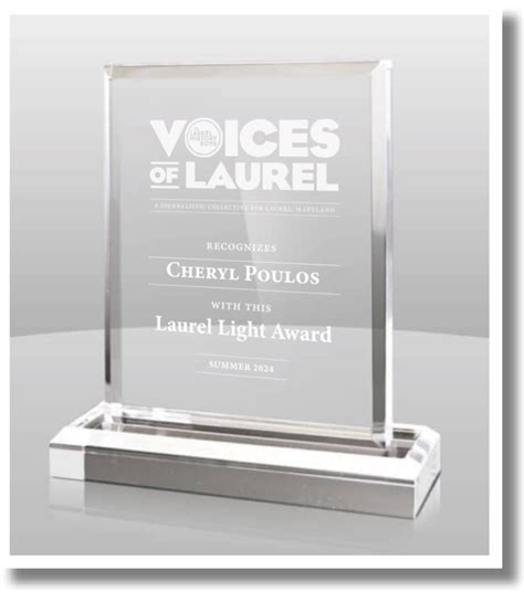 Cheryl Poulos Is Newest Recipient Of The Laurel Light Award