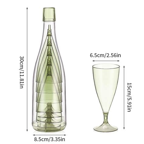 6 Piece Plastic Wine Glasses Drink Cups Tall Champagne Glasses Portable