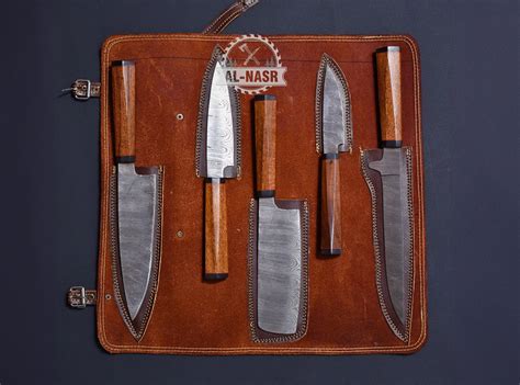 Damascus Chef Knife Set With Bag Professional Chef Knives
