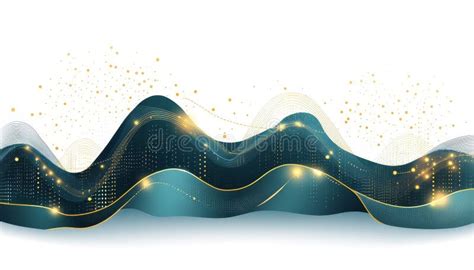 Abstract Data Visualization Vivid Turquoise Graph Line Golden Nodes