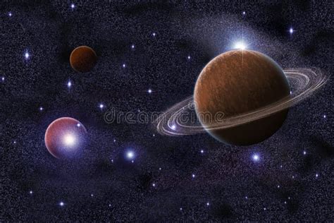 Abstract Saturn Galaxy Background Stock Illustration Illustration Of