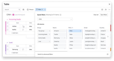 The Table Widget Support