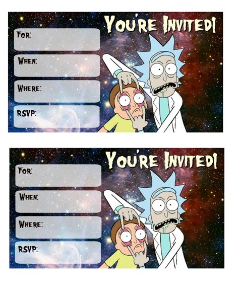 Musings Of An Average Mom Rick And Morty Invitations Part Two