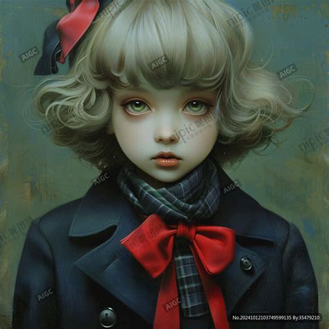 Ai创作图写实人物插画 娃娃无框画 数字肖像插画 小女孩装饰画 女孩无框画 无框画女孩 插画小女孩 数字油画插画设计 女孩装饰画 流泪的玩具