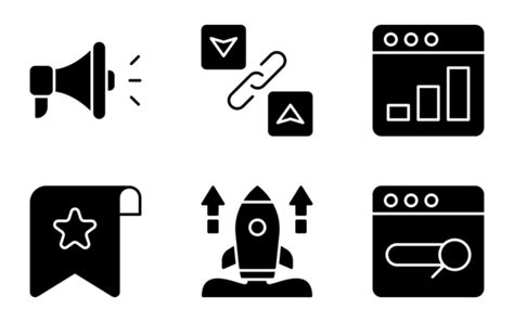 Seo And Sem Icon Pack Black Fill 30 Svg Icons