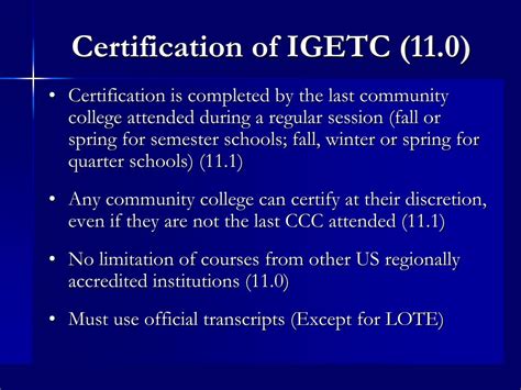 Ppt The New Igetc Standards Powerpoint Presentation Free Download