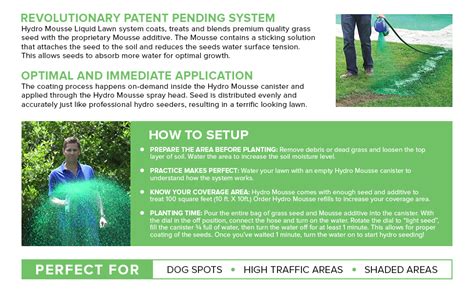 Hydro Mousse Liquid Lawn System Grass Seed Spray Kit For