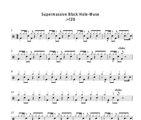 Muse《supermassive Black Hole》架子鼓爵士鼓鼓谱 318曲谱