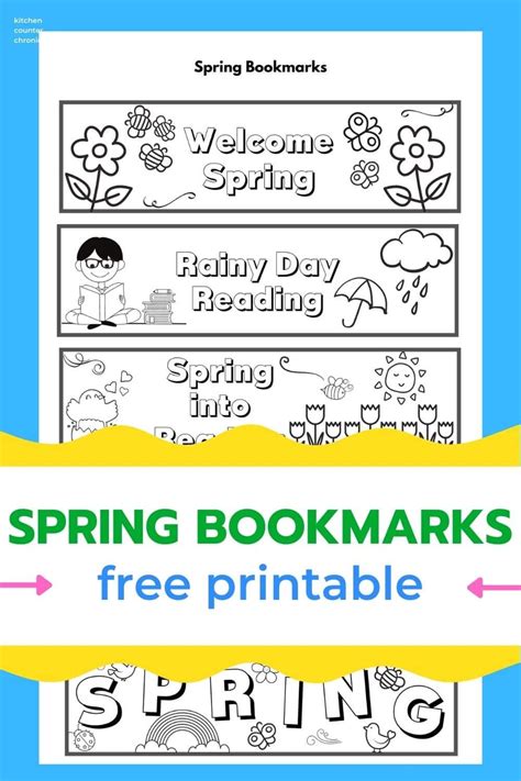 Printable Spring Bookmarks To Color Artofit