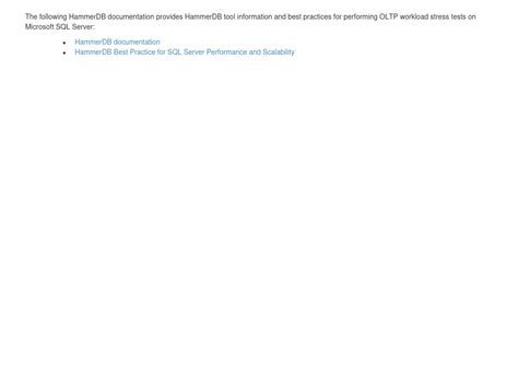 Hammerdb Documentation Sql Server 2022 On Dell Powerflex Using
