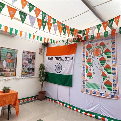 India General Election Decoration Isolated On White Background Stock