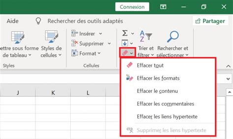 insérer et supprimer des cellules dans excel