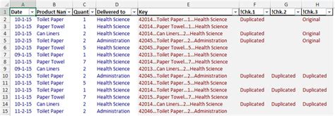 Excel Function To Find Duplicate Rows In Large Table Stack Overflow