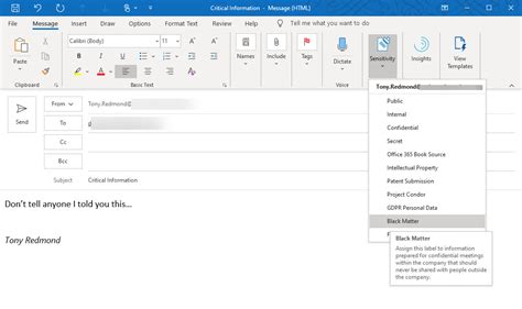 Support For Office 365 Sensitivity Labels Now In Office Proplus For