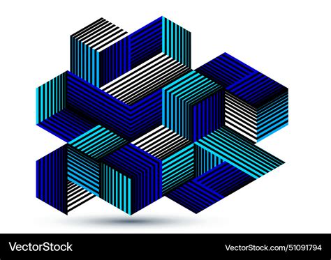 Abstract Wallpaper With 3d Isometric Cubes Blocks Vector Image