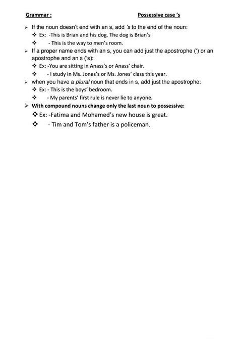 Lesson Of Possessive Case Lesson