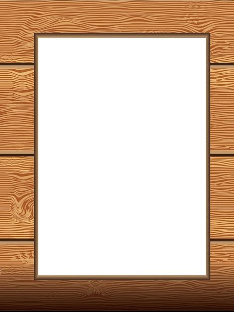 Premium Vector A4 Size Vector Simple Blank Frame On The Wood