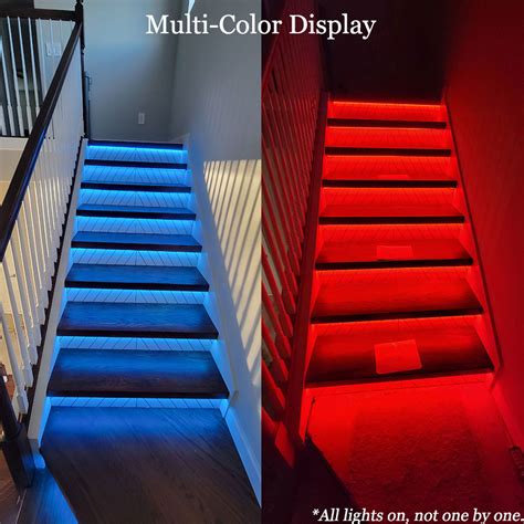 Color Chase Rgb Motion Sensors Led Stair Step Lights Kit Ac Pir
