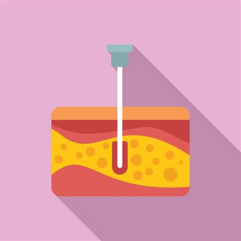 Skin Liposuction Injection Icon Flat Care Fat Slim 44754045 Vector