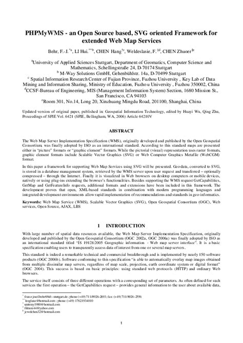 Pdf Phpmywms An Open Source Based Svg Oriented Framework For