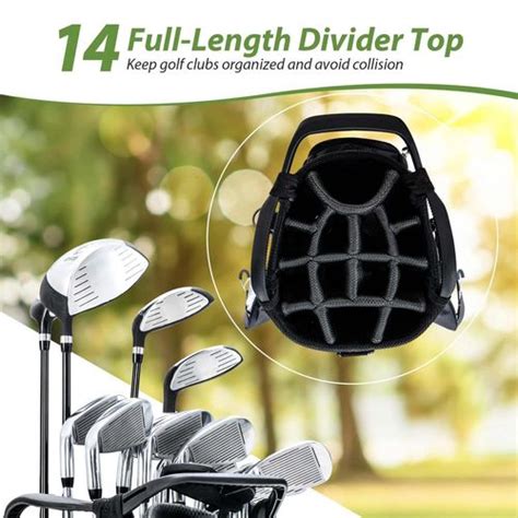 Costway 14 Way Golf Cart Stand Bag Waterproof Wrain Hood Bunnings