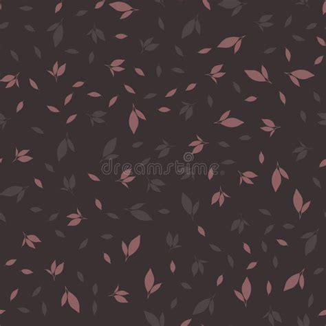 Pattern With Leaves On A Brown Background Stock Vector Illustration