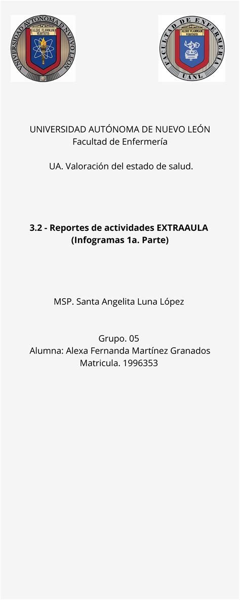 Reportes de actividades Extraaula Infogramas a Parte UNIVERSIDAD AUTÓNOMA DE NUEVO