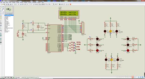 1532、基于51单片机的交通灯（lcd1602，调时）proteus仿真程序原理图流程图元器件清单）51单片机proteus交通