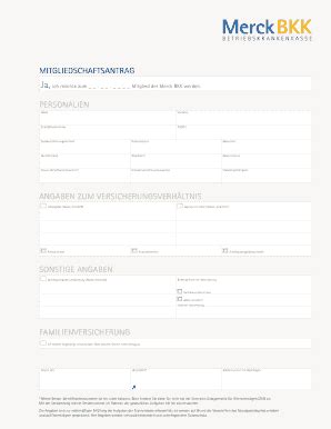 Fillable Online Merck Bkk Ja Ich M Chte Zum Mitglied Der Merck BKK Werden Fax Email Print