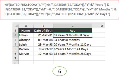 Calculate Age In Excel With Datedif Function By Md Kowser Gazi