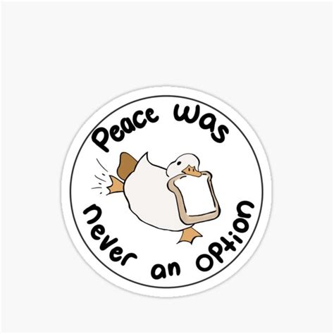 Peace Was Never An Option Sticker For Sale By Rosseeeh Redbubble