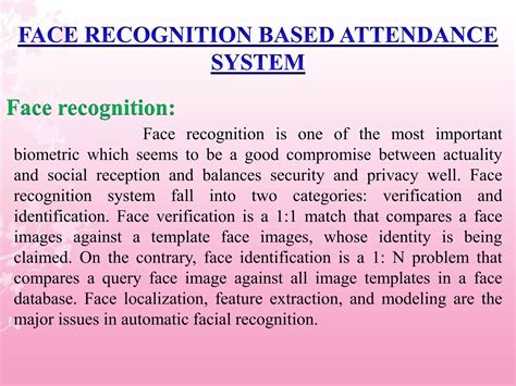 face recognition system ppt