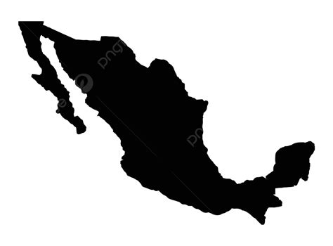 Mexico Map Silhouette Map Blank Vector Vector Map Blank Vector PNG And Vector With